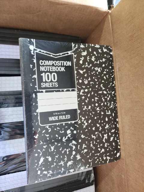 12 COMPOSITION NOTEBOOKS 100 sheets wide ruled 9.75x7.5in Brand New $4. ...
