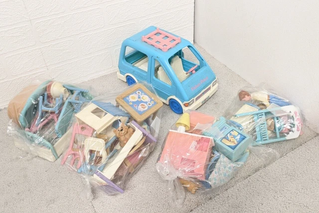 FISHER PRICE TOYS Bundle Blue Mini Van 4631 Little People Accessories ...