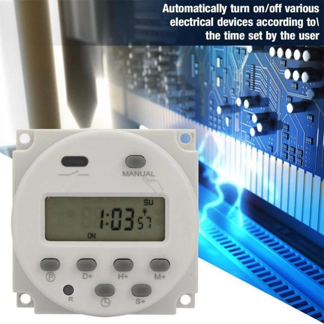 DC12V 16A DIGITAL LCD DIN Programmable Weekly Rail Switch Timer FAST Time L3R4 EUR 8,38 ...