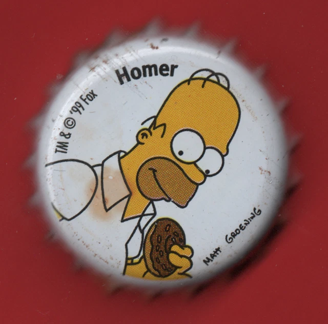 TAPPO CORONA SIMPSON Homer 4 Succhi Yoga Cap-Crown-Kronkorken-Capsule ...