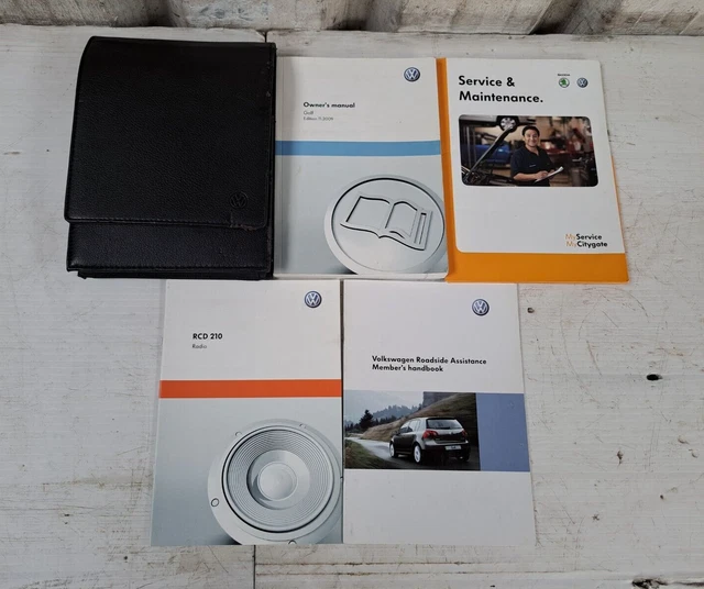 VW GOLF OWNERS MANUAL HANDBOOK GUIDE & FOLDER WALLET BOOK PACK SET Mk6 ...