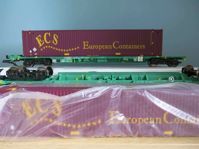 G SCALE ARISTOCRAFT ECS Twin Intermodal Bogie Wagons and Containers ...