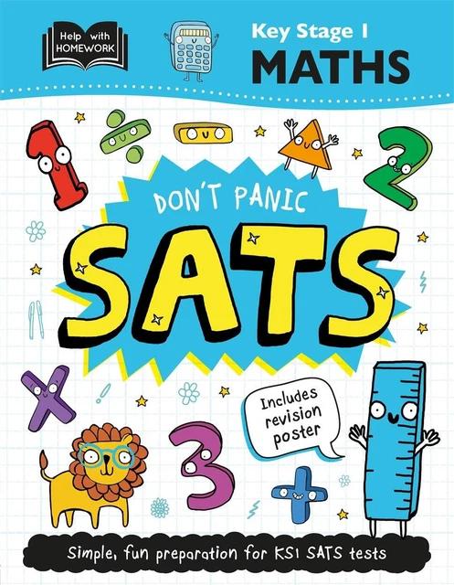 KEY STAGE 1 Maths: Don't Panic SATs (Help With Homework), New, Books ...