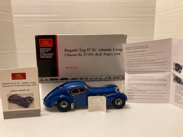 1/18 CMC BUGATTI Type 57SC Atlantic, Pope 1938, Bleu EUR 852,06 ...