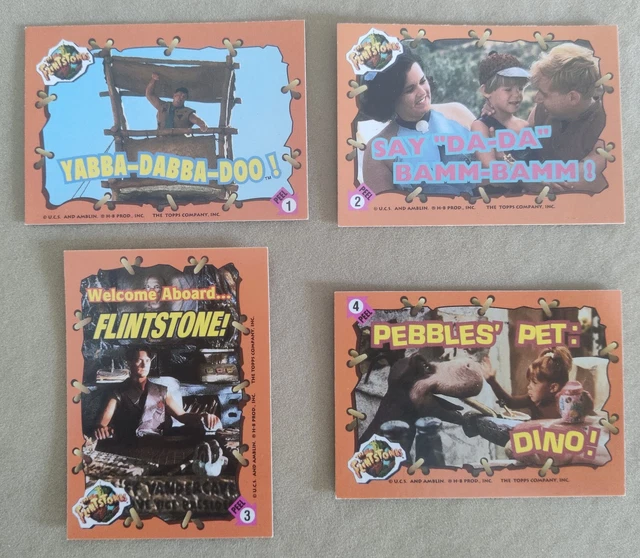TOPPS THE FLINTSTONES Movie Sticker Set of 11 Complete Issued 1994 £2. ...