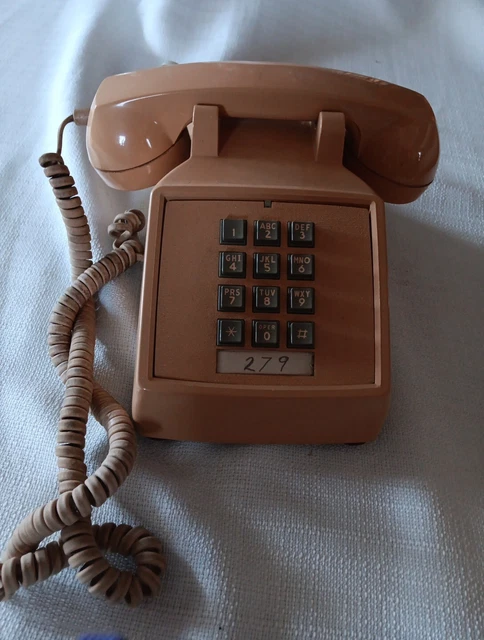 VINTAGE WESTERN ELECTRIC Bell Peach Beige Desk Table Touch Tone ...