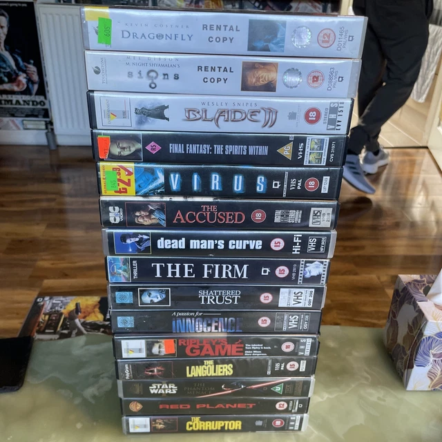 15 X BIG Box Ex Rental Vhs Tapes Action/Sci-Fi/Thriller Some Mouldy See ...
