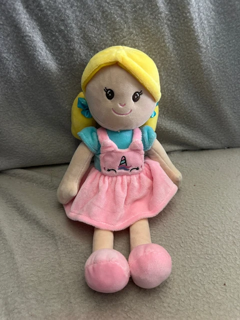 ARGOS RAG DOLL in pink unicorn dress soft toy £12.50 - PicClick UK