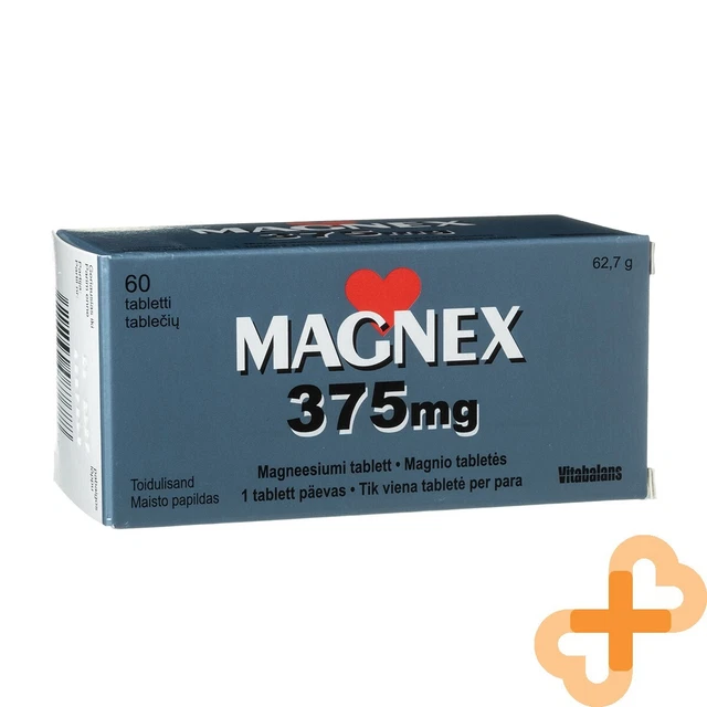 MAGNEX 375MG 60 Tablettes Pour Normal Muscle Cerveau Et Nerveux Système ...