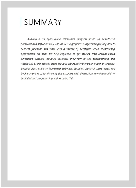 ARDUINO-BASED EMBEDDED SYSTEMS : Interfacing, Simulation, and Labview ...