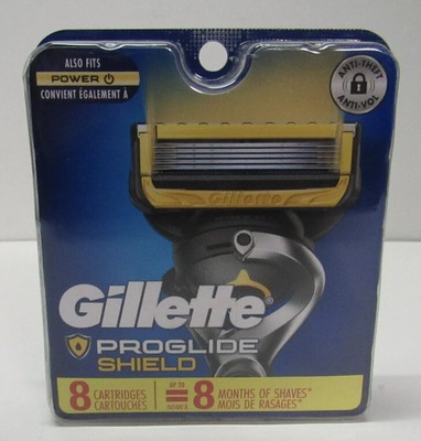GILLETTE PROGLIDE SHIELD Men's Razor Blade Refills 8 Count New Factory ...