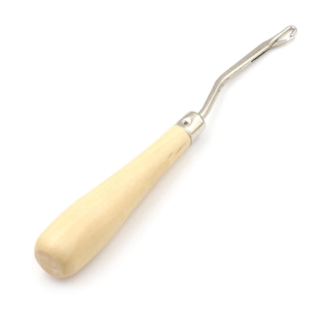 CROCHET NEEDLE LATCH Hook with Wooden Handle Craft/Hair Extension Ho~ba ...