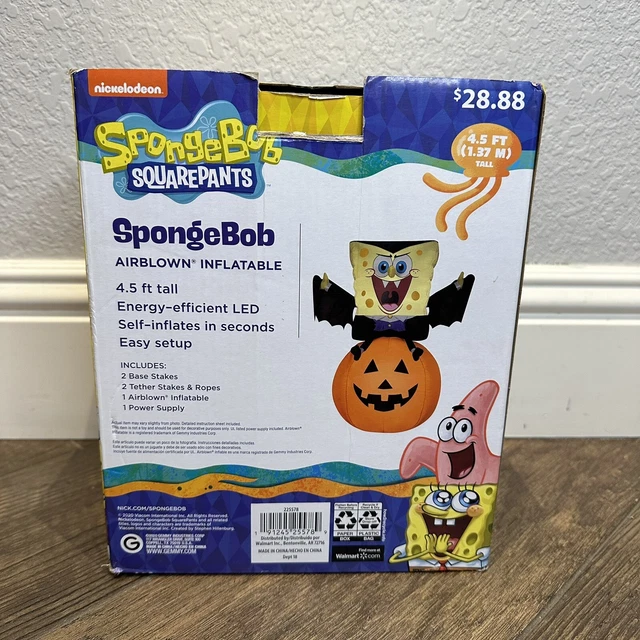 SPONGEBOB SQUAREPANTS VAMPIRE Halloween LED Lighted Inflatable 4.5 ft ...