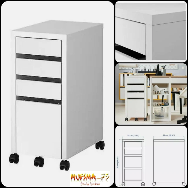 MICKE DRAWER UNIT with drop-file storage, white 35x75 cm £119.99 ...