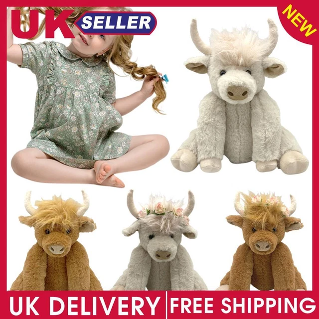 25CM HIGHLAND COW Plush Toy Makes Sounds Joints Can Move Farm Toy for ...