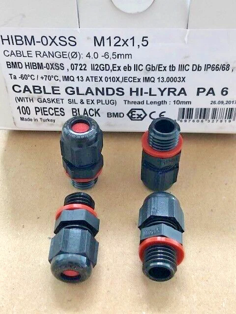 100 PIECE BIMED Hibm-0xss M12x1,5 Cable Screw Connection 4,0 -6,5mm $81 ...