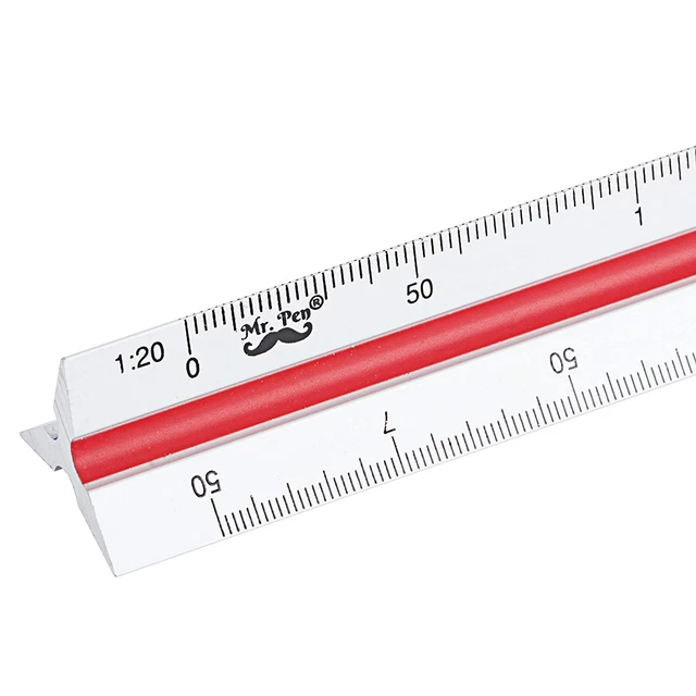 ARCHITECTURAL SCALE RULER 12? Aluminum Triangular Architect Blue Ruler ...