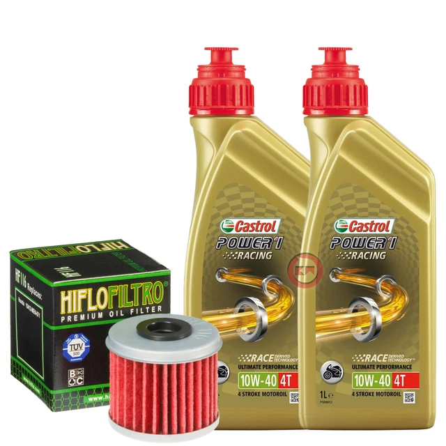 SERVICING 2 LT Oil Castrol Power 1 Racing 10W40 + Filter Honda Crf 250 ...