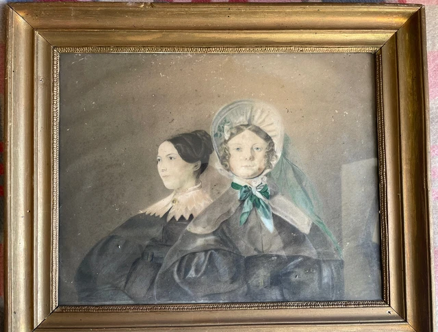 TABLEAU LOUIS PHILIPPE Pastel De Mademoiselle Maria Et Agaritte Robin ...