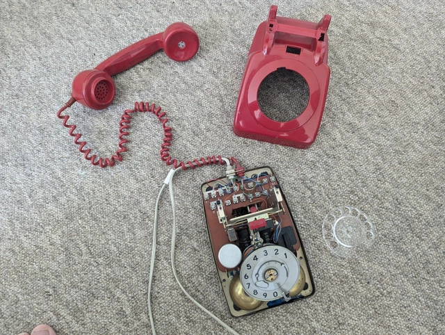 VINTAGE ROTARY TELEPHONE Red GPO Dial Phone £45.00 - PicClick UK