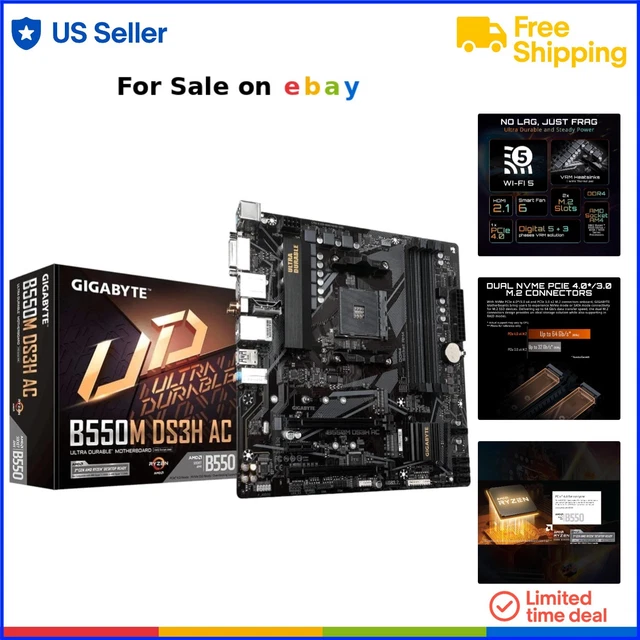 MOTHERBOARD B550M MICRO ATX DDR4 PCIe 4.0 M.2 SATA USB 3.2 HDMI DVI ...