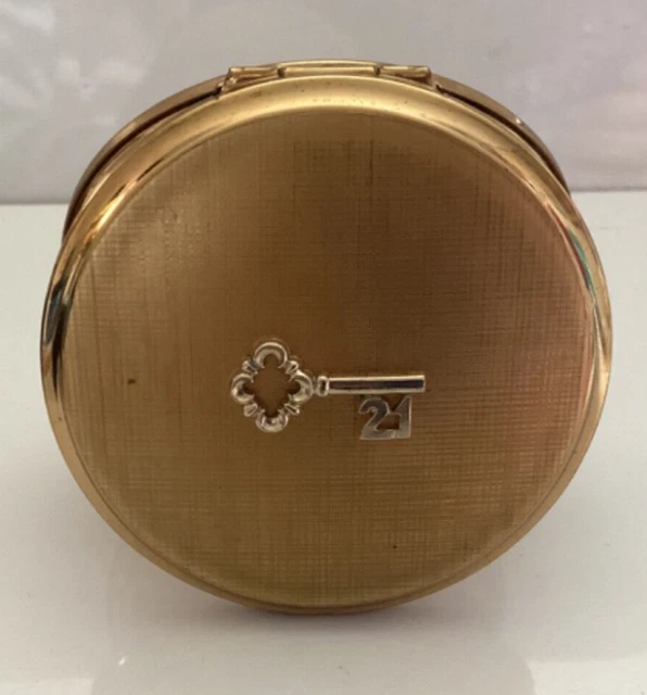 VINTAGE STRATTON GOLD toned key of the door 21st Birthday powder ...