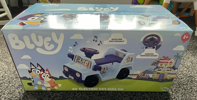 BLUEY RIDE ON 6V Electric 4X4 Jeep With Sound Top Speed 2.5km/h Aldi ...