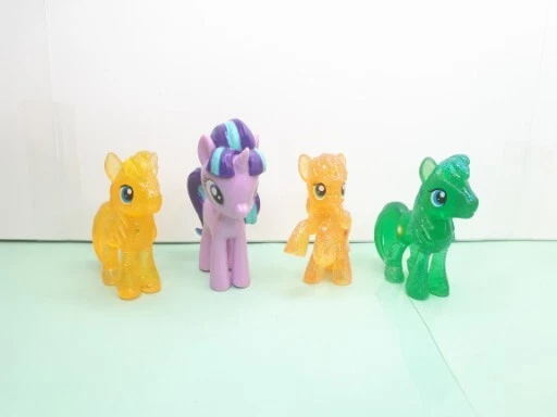 MY LITTLE PONY Mini Translucent Glitter Neon MLP 4x Mixed Toy Figures ...