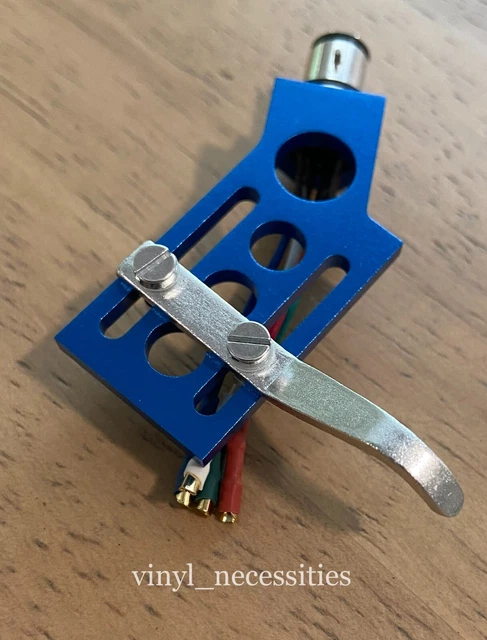 CNC MACHINED STRAIGHT Tonearm Angled Blue Headshell OFC Lead Wire! $19. ...