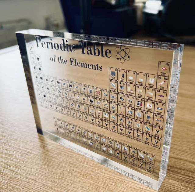 PERIODIC TABLE OF Elements A Clear Acrylic Display Block Ornaments £9. ...