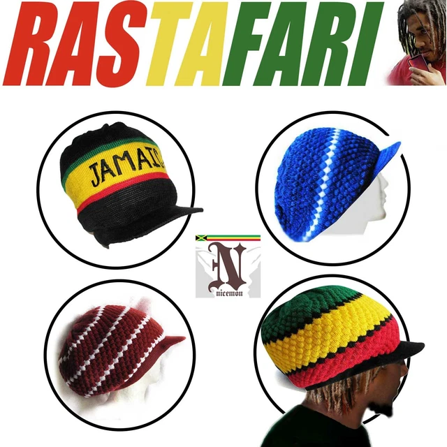 REGGAE JAMAICA RASTA Cappello Marley Corona Selassie Cappelli Africa L ...