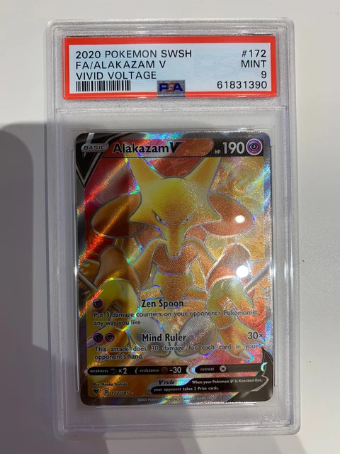 POKÉMON ALAKAZAM V Full Art - Viv Tension 2020 - PSA Grade 9 comme neuf ...