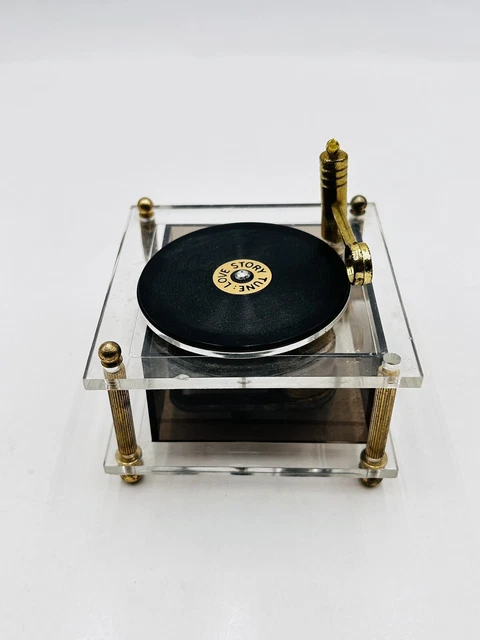 VINTAGE COLLECTIBLE RARE Clear Turntable Mini Plays LOVE STORY Works ...