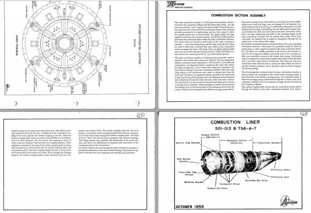 ALLISON 501-D 501-D13 T56 1950's turboprop engine service manual (Rolls ...