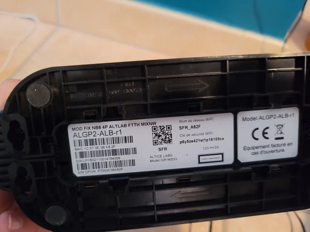 MODEM BOX SFR Fibre FTTH NB8-4P Wifi 6 ( MOD: ALGP2 - ALB - r1) 4 ports ...