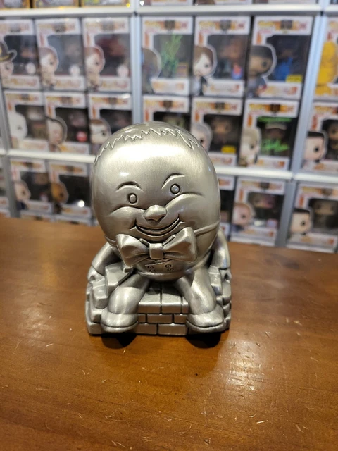 PEWTER METAL HUMPTY Dumpty Sitting On A Wall Money Box Collectable ...