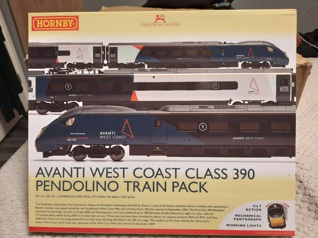 HORNBY R3952 AVANTI West Coast Class 390 Pendolino Train Pack OO Gauge ...