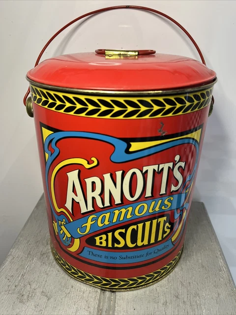 ARNOTT'S FAMOUS BISCUIT Bucket EMPTY Collectable Tin Container EUR 69 ...