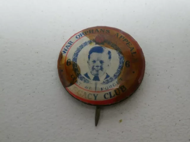 Ww1 Era War Orphans Appeal Legacy Lest We Forget 1 Appeal Tin Badge