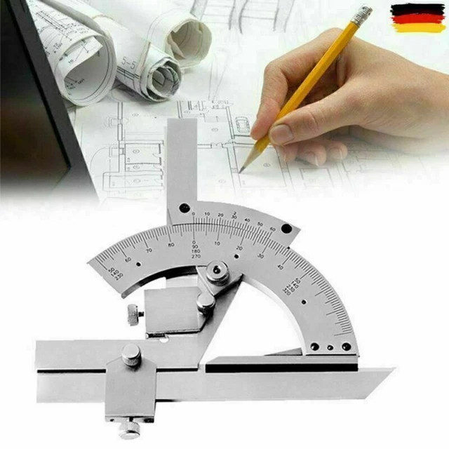 UNIVERSAL PRECISION CHAMFER Protractor Stainless Steel Angle Tool 0-320 ...