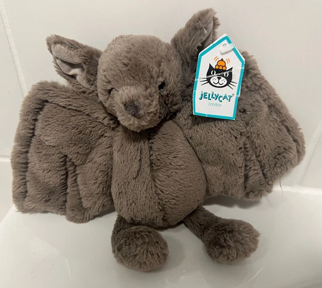 BNWT JELLYCAT SMALL Bashful Bat - Retired Rare Grey Soft Toy Plush £100 ...