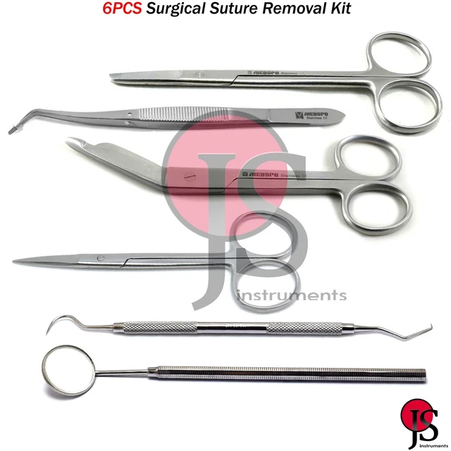 SURGICAL SUTURE REMOVAL Instruments Stitch Scissors Suturing Bandage ...