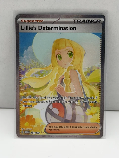 POKEMON TCG Mega Evolution LILLIE’S DETERMINATION SIR Trainer Card 184/ ...