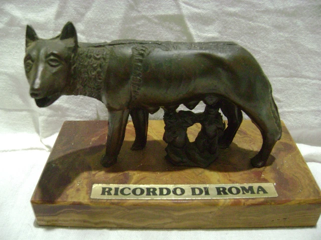 LA LOUVE DU Capitole de ROME, ROMUS, Sculpture en Bronze ET SOCLE EN ...