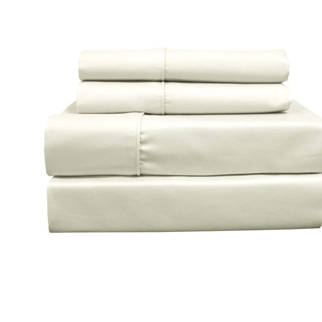 ROYAL HOTEL'S SOLID Ivory 600-Thread-Count Super-Deep 4pc Queen Bed ...