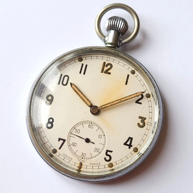 WW2 &TISSOT& GSTP Pocket Watch British Army Military Wwii Raf Fob Broad ...