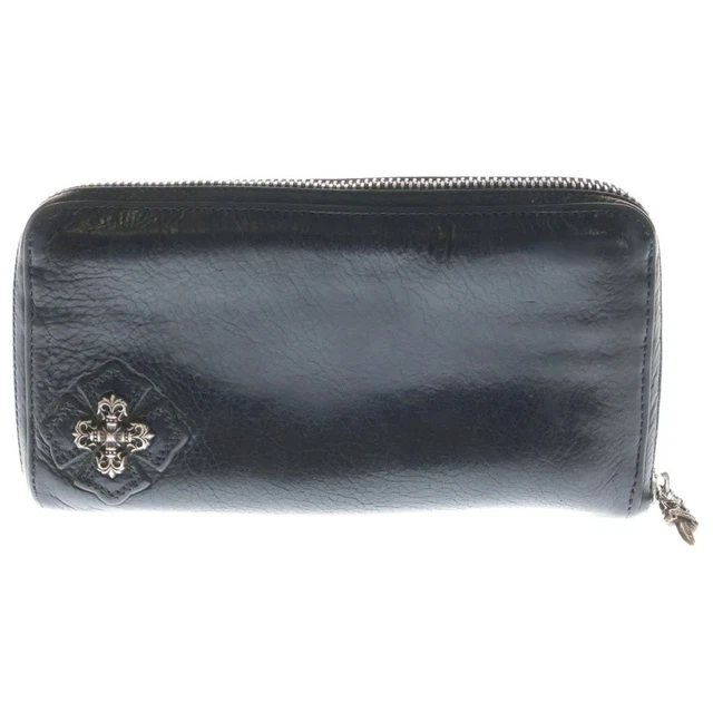 PORTAFOGLIO LUNGO CHROME Hearts Rec F zip filigrana più nero usato ...