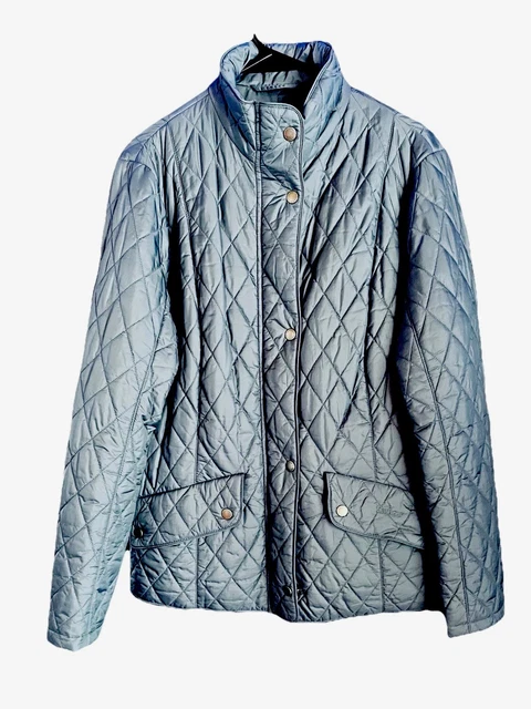 BARBOUR WOMENS LIGHTER Weight Diamond Quilted Jacket Dusky Blue Nwot ...