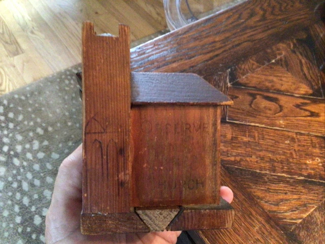 ANTIQUE STILL COIN Church Building Tithe BANK American toy Folk Art $49 ...