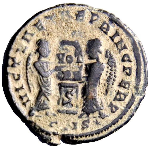 SCARCE CRISPUS Æ Follis Altar Two Victories Altar S Ancient Roman Coin ...